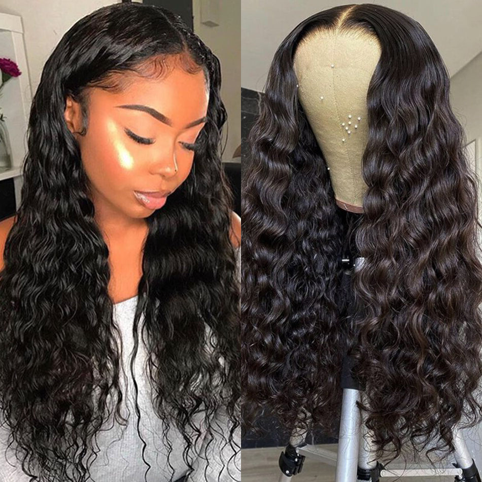 200% Density 13x4 HD Lace Frontal Human Hair Wig Loose Deep Wave Wig ...