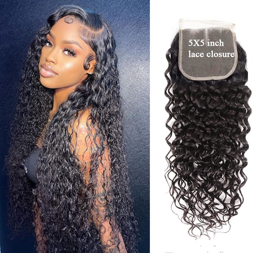 Water Wave Closure 5x5 Top lace Closure Water Wave Pre Plucked 8-22 In ...